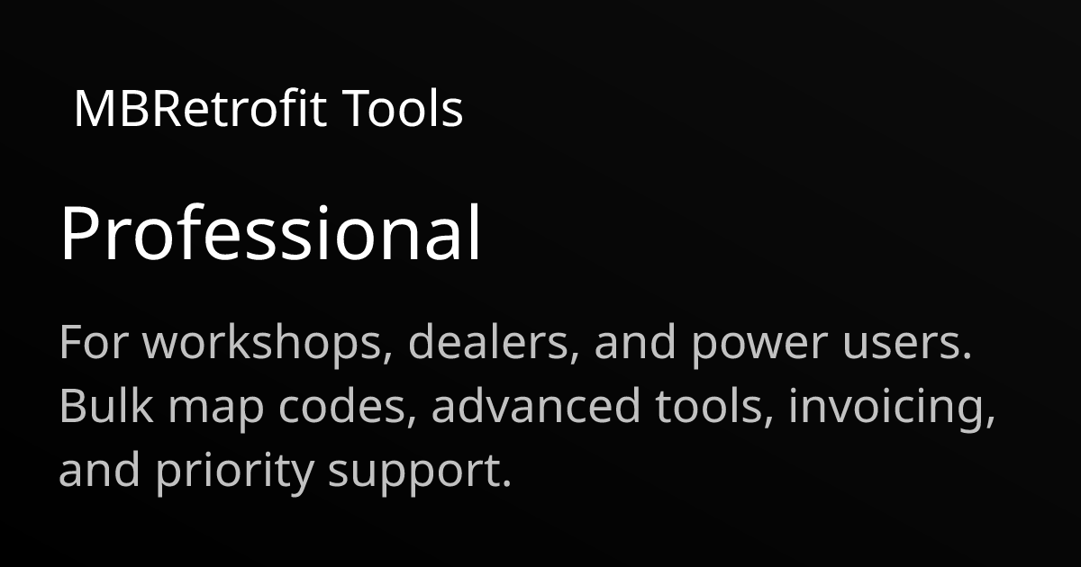 Professional | MBRetrofit Tools